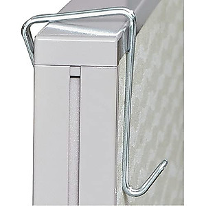 Alera ALECH1SR 0.5 in. x 3.13 in. x 4.75 in. Single-Sided Partition Steel Garment Hook - Silver (2/Pack)