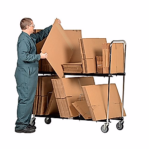 Vestil CTC-1856-B Steel Carton Cart, 2 Tiers, Black, 400-lb. Load Capacity, 59-1/8" x 19-13/16" x 56-1/2"