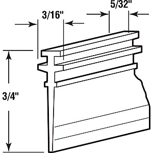 Slide-Co 194238 Shower Door Bottom Sweep, 36 In. Length x 5/32 In. Width, Vinyl, Clear (Single Pack)