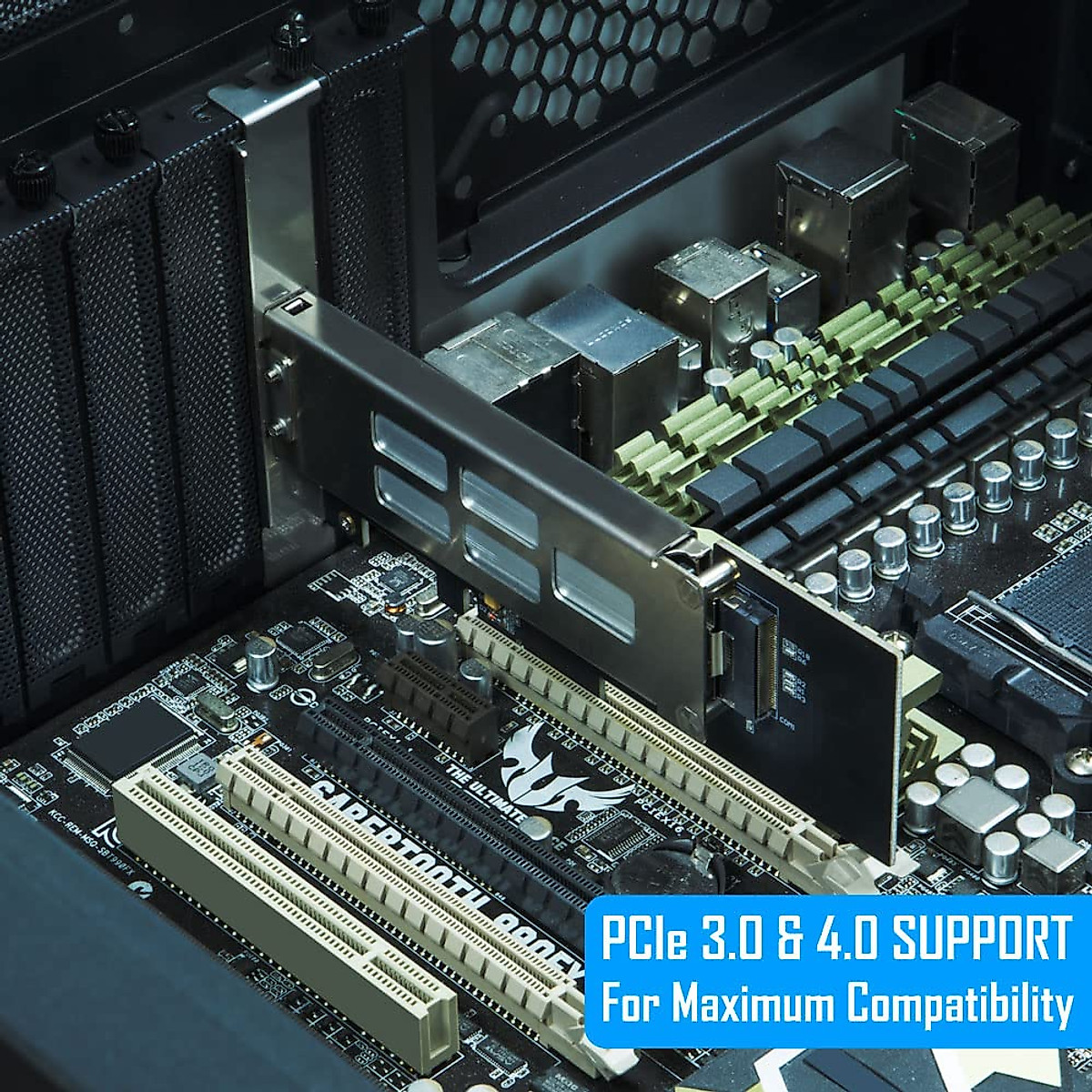 Kingwin M.2 Nvme SSD to PCIe 3.0/4.0 Removable SSD Mobile Rack for PCIe Expansion Slot Tool-Less Installation and Triangle Key Lock