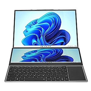 Dpofirs Touch Screen Laptop, Business Laptop Touch Display with 16in 14in Dual Screens 1920x1200 8G 256G for Win11 for Intel Core I7 Portable Laptop, 13600mAh Battery (US Plug)