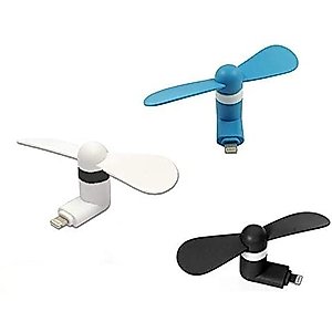 Necano Mini Cellphone Fan, Portable Mobile Phone Fan Compatible with iPhone X/Xs/Xr / 8/8 Plus / 7/7 Plus / 6 / 6s / iPad and More (3 Packs)
