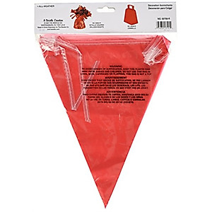 Beistle Red Plastic All Weather Pennant Banner Graduation Party Supplies, Hanging Decorations, 11" x 12'