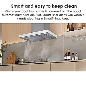 Samsung 30" Bespoke Smart Wall Mount Hood in Clean White, NK30CB600W12AA