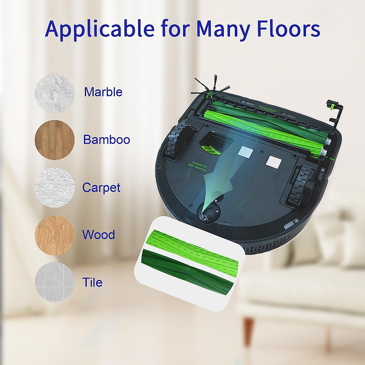 S9 Replacement Brush Parts Compatible with iRobot Roomba S9 (9150) S9+S9 Plus (9550) S Series Vacuum Cleaner, 3 Set Vacuum Cleaner Rubber Roller Brushes