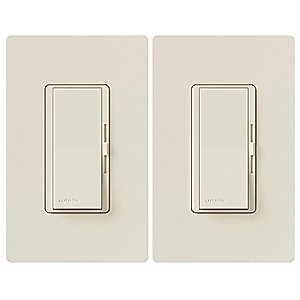 Lutron Diva LED+ Dimmer Switch for Dimmable LED, Halogen and Incandescent Bulbs, 150W/Single-Pole or 3-Way, Light Almond (2-Pack)