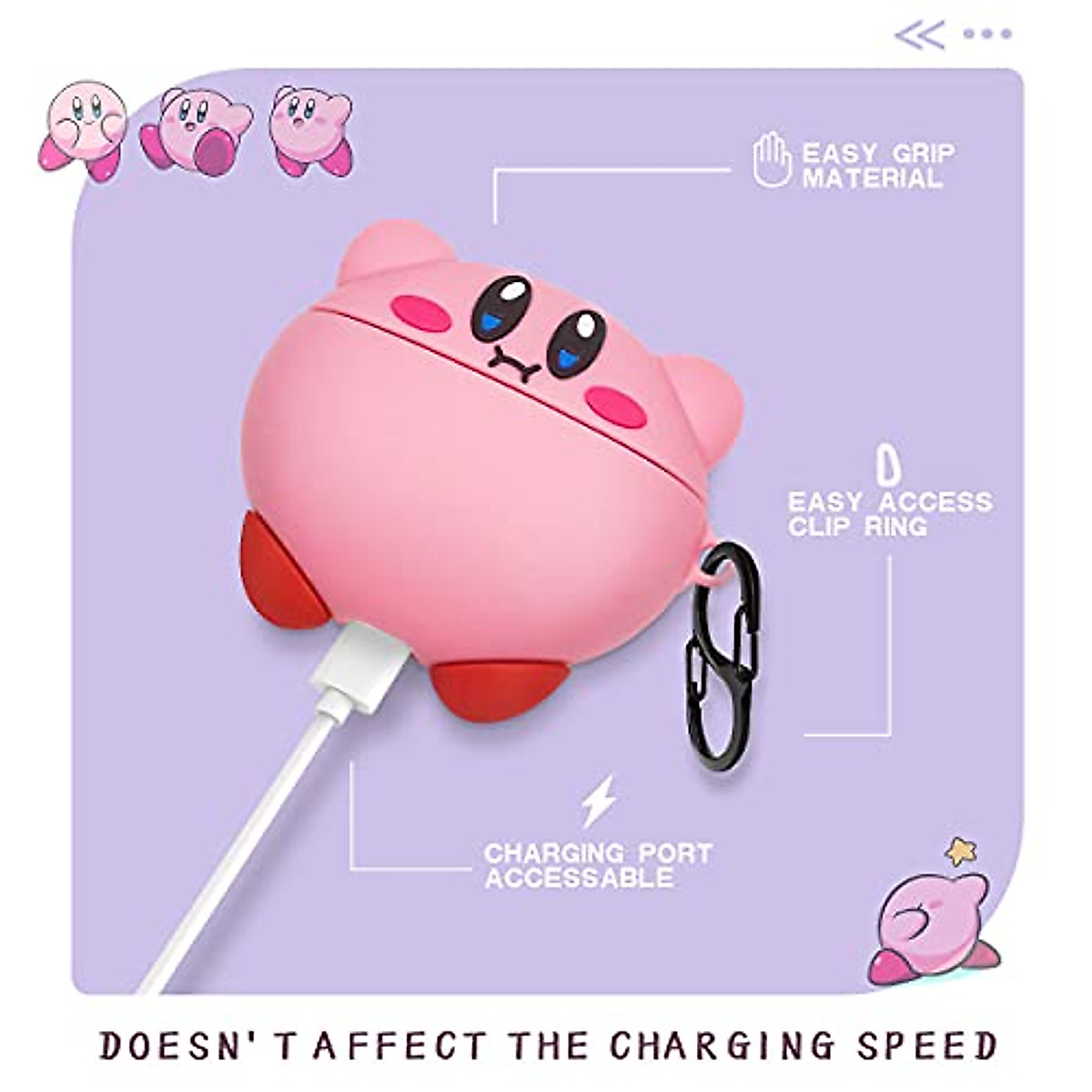 for 2021 Beats Studio Buds Case Cover, AIBEAMER Shockproof Silicone Protective Cute Cover 3D Cartoon Anime Design for Beats Studio Buds Case with Keychain for Girls Kids Women(New Star Kabi Case)