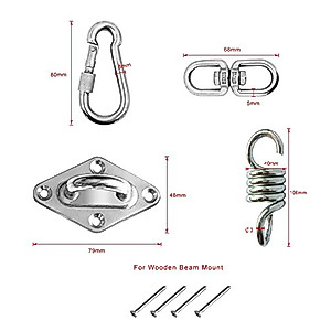 BigTron Hammock Hanging Kit, Swivel Hook, Stainless Steel 600lb Capacity, Perfect for Hammocks, Chairs, Beds, Baskets, Furniture, Swings Outdoor/Indoor