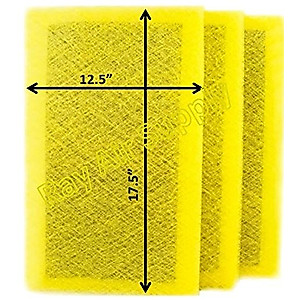 RAYAIR SUPPLY 14x20 MicroPower Guard Air Cleaner Replacement Filter Pads (3 Pack) Yellow