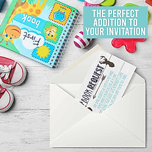 Hadley Designs Deer Baby Shower Invitation set-50 Invitations & 25 Book Request Inserts Include Sprinkle Invites for a Boy and Bring A Book Instead of A Card, Guest Book Alternative