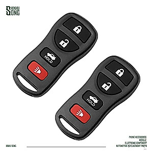 XINXUSONG 2Pcs Car Key Fob Keyless Entry Remote KBRASTU15 4-btn Compatible with Armada Altima Maxima Sentra Quest CWTWB1U758 CWTWB1U821 28268-C991A FX35 FX45 350Z EX35 G35 QX56