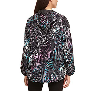 DKNY Women's Sport Tropic Shade Windbreaker Jacket, Pink Print, Medium