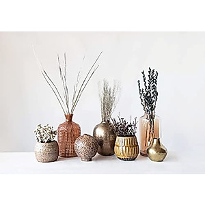 Creative Co-Op Hammered Metal Vase with Antique Finish