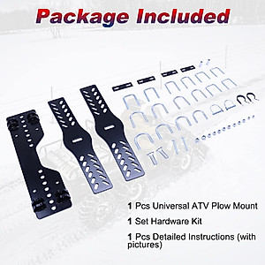 ELITEWILL Universal ATV Snow Plow Mount Bracket with Black Powder Coating Replace OEM #105745 & #10-5745