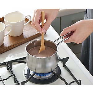 Yoshikawa YJ3349 Milk Pan, Made in Japan, 4.7 inches (12 cm), Stainless Steel Double Mouth Milk Pan, For Gas Fire