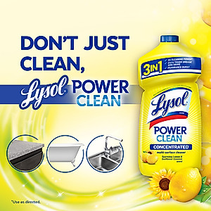 Lysol Multi-Surface Cleaner, Sanitizing and Disinfecting Pour, to Clean and Deodorize, Sparkling Lemon and Sunflower Essence, 40 Fl Oz (Pack of 3)