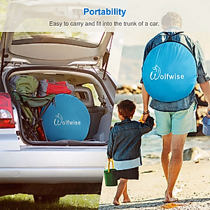 WolfWise UPF 50+ Easy Pop Up Beach Tent Sun Shelter Instant Automatic Portable Sport Umbrella Indoor Playhouse Canopy Cabana