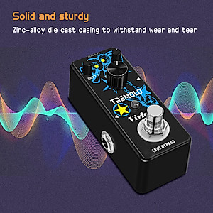 Vivlex LEF-327 Vibe Vibrato Tremolo Trill Pedal Classic Optical Mini Analog Trelicopter Guitar Effects Stompbox for Electric Guitar True Bypass Footswitch
