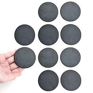 Stonehaven Miniatures 10PK - Blank Miniature Bases, 60mm Diameter - Designed for 28mm Scale Tabletop War Game Miniatures - Plastic, Black