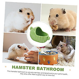 Parliky Ceramic Hamster Bathtub Sturdy Sand Bath Container for Small Pets Reusable Compact Design for Hamsters Chinchillas and Gerbils Durable Bathroom Supplies for Daily Use
