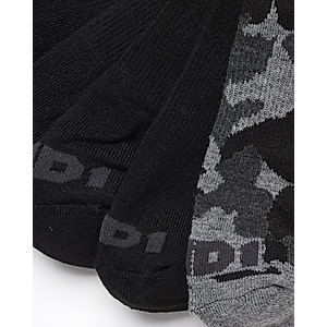AND1 Men's Socks - Athletic Cushion Crew Socks (24 Pack), Size 6-12.5, Black Camo