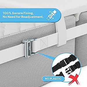 HUGCHG Bed Bridge Twin to King Connector Kit,12" Extra Wide Bed Gap Filler,Adjustable Mattress Connector with Straps for Twin Beds