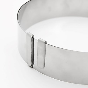 de Buyer Round Expandable Cake Frame - 1.75” Height - Adjusts to Accommodate 7-14” Cakes - Easy to Use & Clean - Made in France