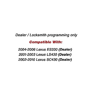 KeylessOption Keyless Entry Remote Fob Uncut Car Master Ignition Key for ES330 LS430 SC430, HYQ12BBT