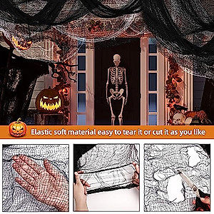 Xgunion Halloween Creepy Cloth 6Pcs 30×72inch Halloween Black Spooky Scary Creepy Gauze Cloth Decor Creepy Cloth Halloween Decorations for Party Indoor Outdoor (4Black + 2White)