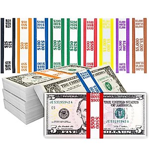 Money Bands Currency Sleeves Straps – Made in USA (Pack of 330) Self-Adhesive Assorted Money Wrappers for Bills Color Coded Wraps Meets ABA Standards, 7.5 x 1.25 inches – Counter Recyclable Kraft Pape