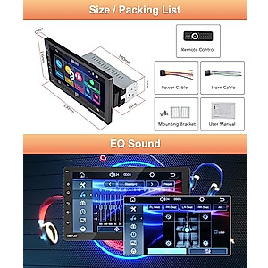 Car Stereo Single Din Apple Carplay, Rimoody 9 Inch Detachable Touch Screen Car Radio with Bluetooth Android Auto FM Radio Mirror Link TF/USB/AUX Input Car Multimedia Player + Backup Camera