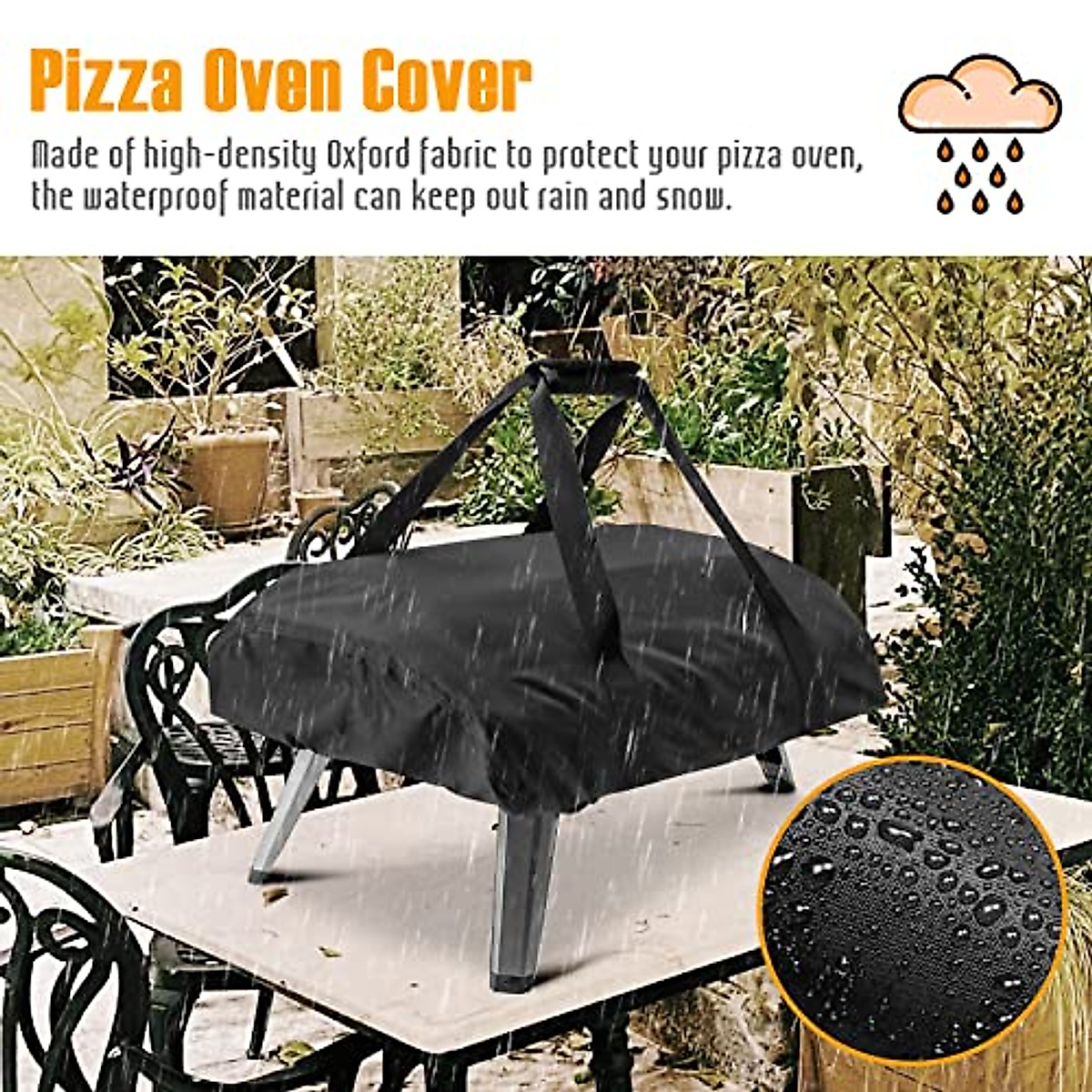 Kingling Pizza Oven Cover for Ooni Fyra 12 Pizza Ovens, Outdoor Portable Carry Pizza Grill Cover for Ooni 12 Pizza Oven Accessories