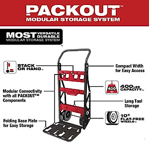 48-22-8415 for Milwaukee PACKOUT Heavy Duty 2-Wheel Cart w/ 400 lb Weight Capacity Length 12 in Width 20 in Height 48 in