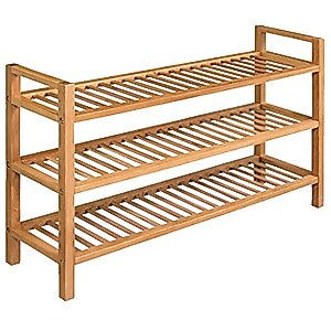 vidaXL Shoe Rack with 3 Shelves Solid Oak Wood 39.4"x10.6"x23.4"