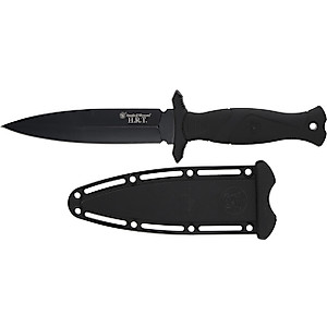 Smith & Wesson 10.5 in High Carbon SS Fixed Blade Knife with 5.5 in False Edge Blade for Outdoor Tactical Survival and EDC, Black