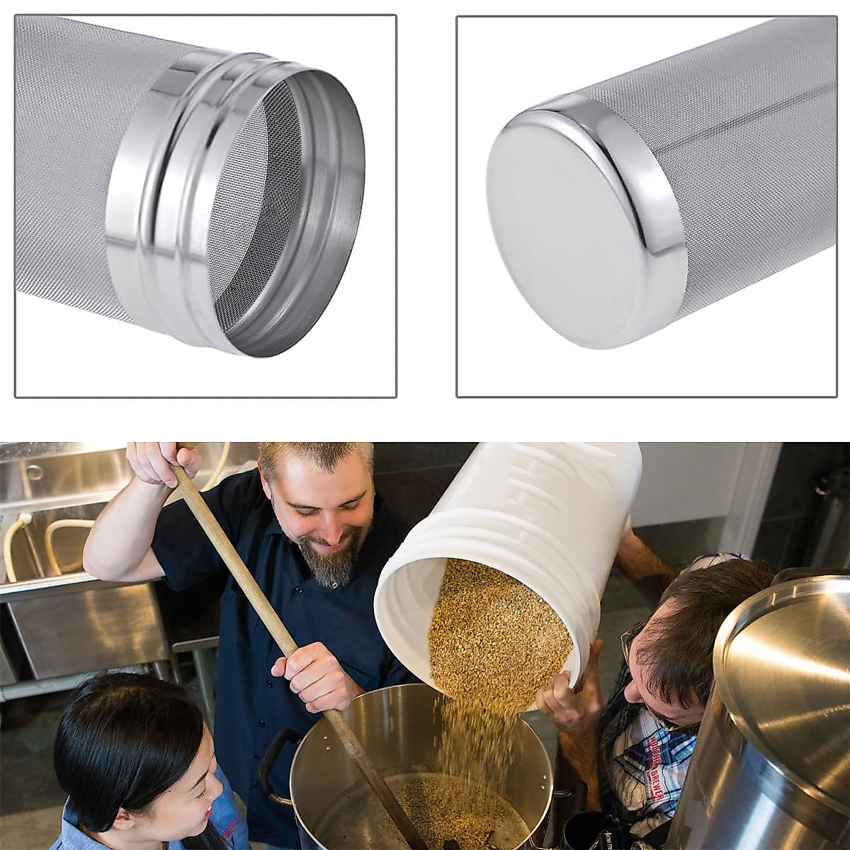 Beer Dry Hopper Filter,300 Micron Mesh Stainless Steel Hop StrainerCartridge,Homebrew Hops Beer & Tea Kettle Brew Filter by Fashionclubs(18cm x 7cm)