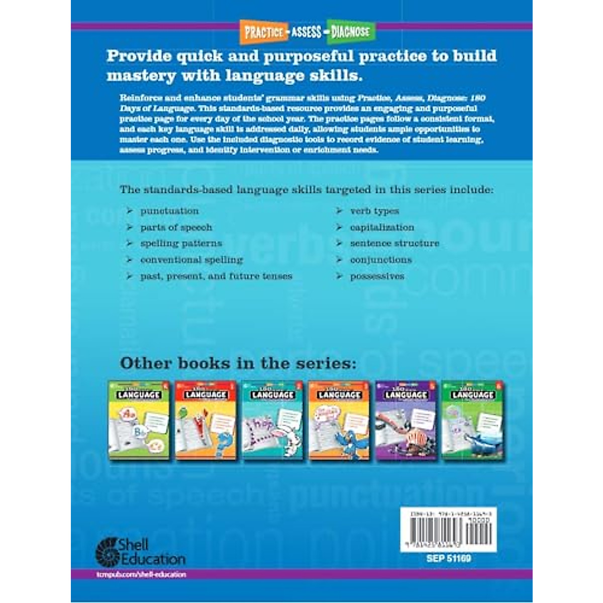 Shell Education 180 Days of Language for Fourth Grade (180 Days of Practice)