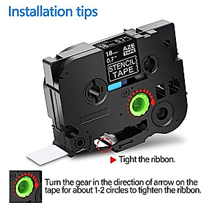 KCMYTONER Compatible for Brother Mobile Solutions Etching Stencil Tape STE141 STE-141 ST-141 ST141 18mm 0.7" Label Tape use in P Touch PT-D450 PT-D600 PT-P700 PT9800PCN, Black on Clear-1 Pack