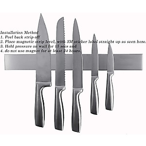 BULLETSHAKER Magnetic Knife Strip Holder 16 inch Self Adhesive with Powerful Magnetic Pull Force (Upgraded Version)