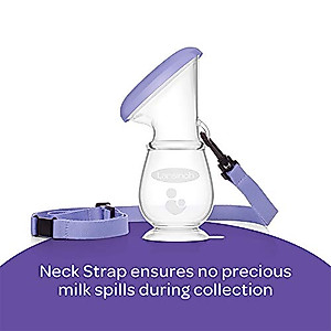 Lansinoh Breastmilk Collector Breastpump for Excess Breast Milk from Breastfeeding Mums BPA BPS Free 100% Silicone with Lid & Neck Strap, Transparent