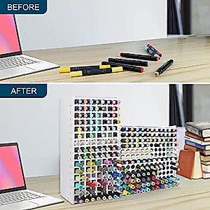 YUIONNAY Marker Organizer-Copic Marker Storage - Marker Holder for Desk Holds 120 Markers