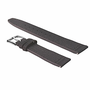 Ewatchparts 22MM CANVAS LEATHER WATCH BAND STRAP COMPATIBLE WITH IWC PILOT TOP GUN PORTUGUESE BLACK