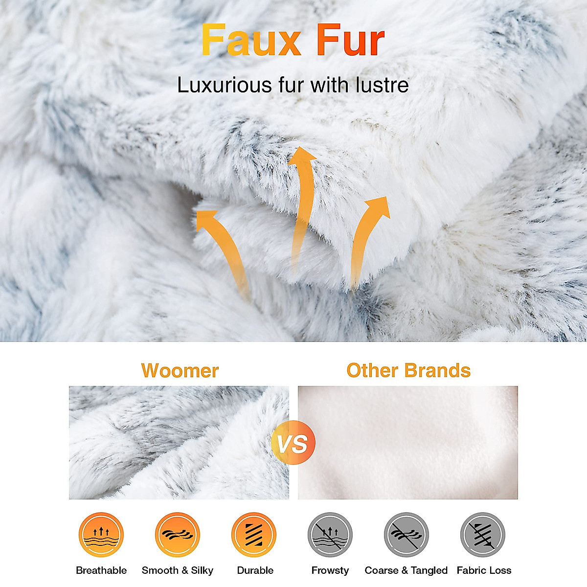 WOOMER Electric Heated Throw Blanket(50"x 60"), Soft Flannel Fast Heating Blanket with Multi-Color Option, 4 Heating Levels & 4H Auto Off, Machine Washable, Over-Heat Protection