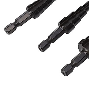 Hex Handle Step Drill Bit, Heat Treatment Step Drill Bit Non Slip for Metal