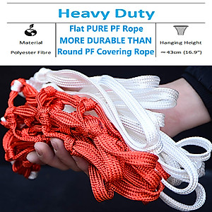 Basketball Net 2 PCS Heavy Duty All Weather Basketball Nets Replacement Backboard Accessories for Standard Rim Hoop Outdoor Indoor (White)