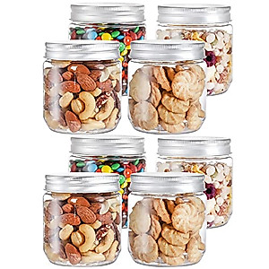Fasmov 25 Pack 8 Ounce Clear Plastic Jars Containers with Screw On Lids, Round Empty Plastic Slime Storage Containers for Kitchen & Household Storage - BPA Free