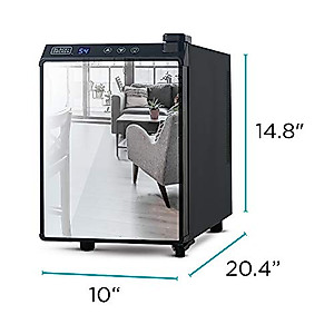 BLACK+DECKER 6 Bottle Wine Fridge, Wine Cooler with Mirrored Front, Mini Wine Fridge Thermoelectric, BD60316
