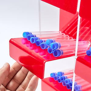 CiaoHER Clear Acrylic Tube Rack 9 Compartment Wall Mounting or Countertop with Pull-out Trays for Each Compartment, 12" W x 5.5" D x 16" H