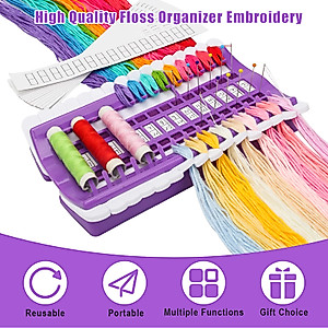 Floss Organizer Embroidery 30 & 50 Position, Boyistar Embroidery Thread Organizers Shelf for Cross Stitch Tool, Sewing Thread Holder with 15 Cards Embroidery Organizer for Floss, Needle
