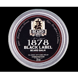 Beard And Bates | 1878 Black Label Beard Balm - Classic Styling Hold | 19th Century Beeswax Formula, Premium Oils | Made in USA